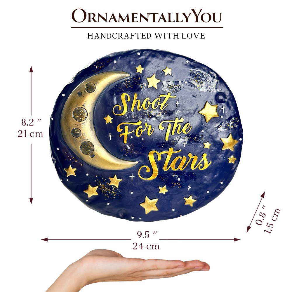 Shoot for the Stars Stepping Stone, 9.5" Galactic Moon and Stars Space ...
