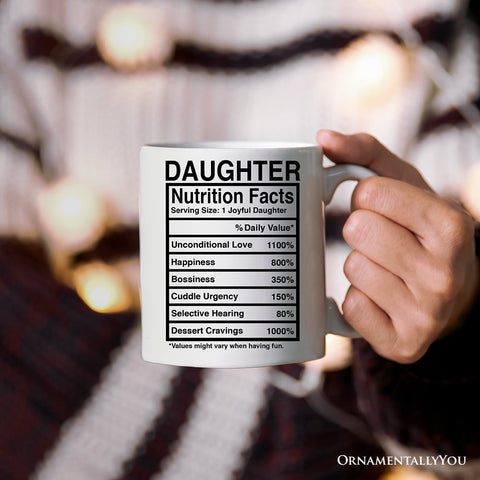 Daughter Nutrition Facts Personalized Mug, Birthday Gift with Custom N ...
