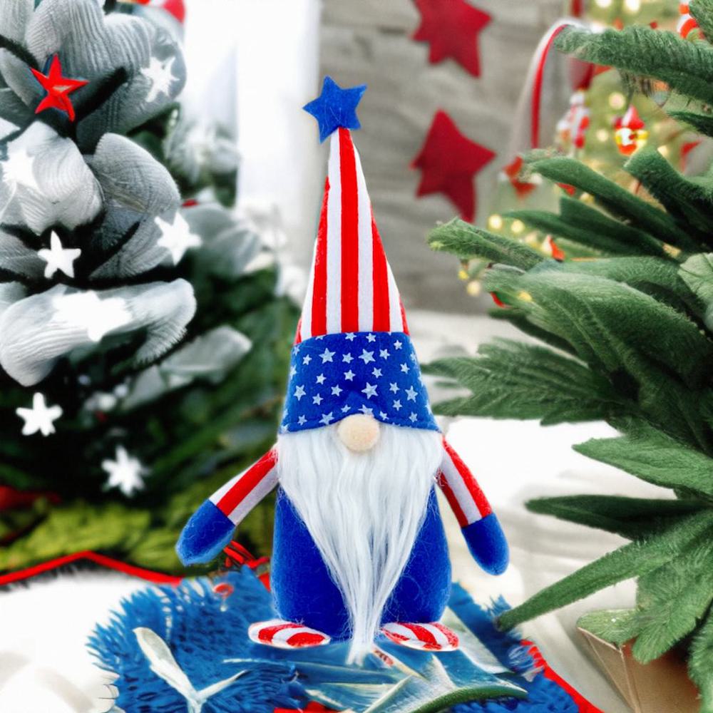 American Flag Colored Plush Gnome, Patriotic Home Decor – The Halloween ...
